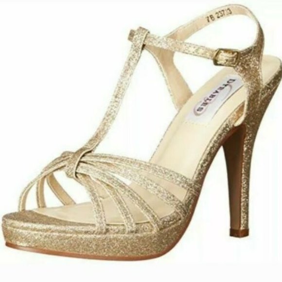 Dyeables | Shoes | Dyeables Nib Platform Sandal Kaylee Champagne Glit ...